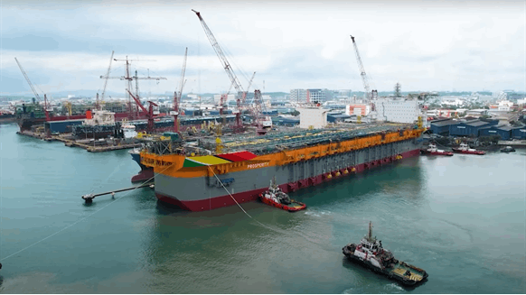 Watch: Exxon Prosperity FPSO Leaves Dry Dock | Rigzone